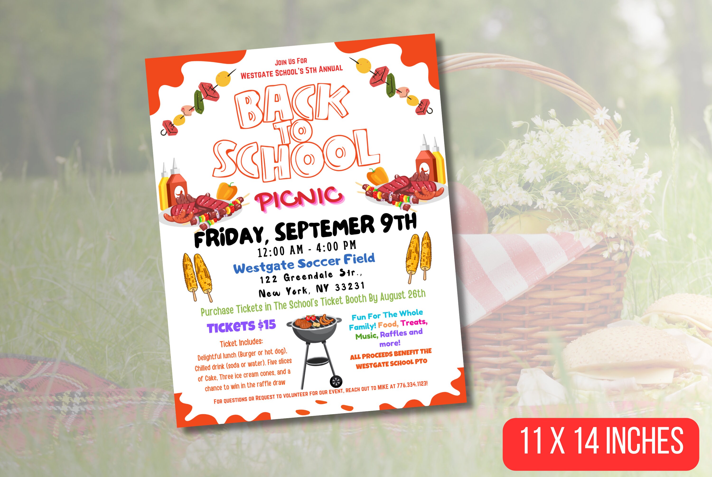 DOWNLOAD and EDIT School Picnic Invite, Back to School Picnic Party ...