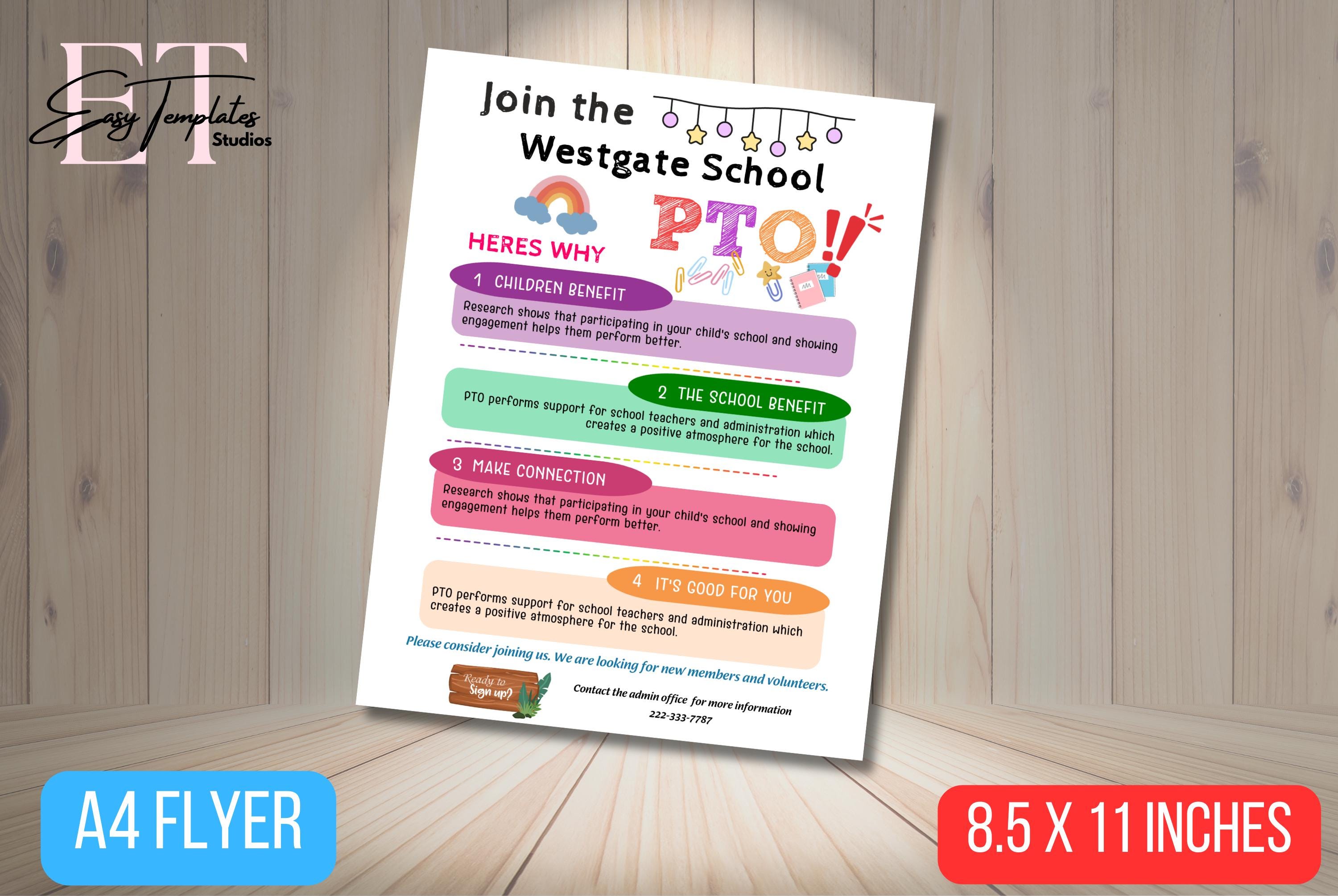 Download and Edit Why Join the PTA or PTO Flyer Template, School ...