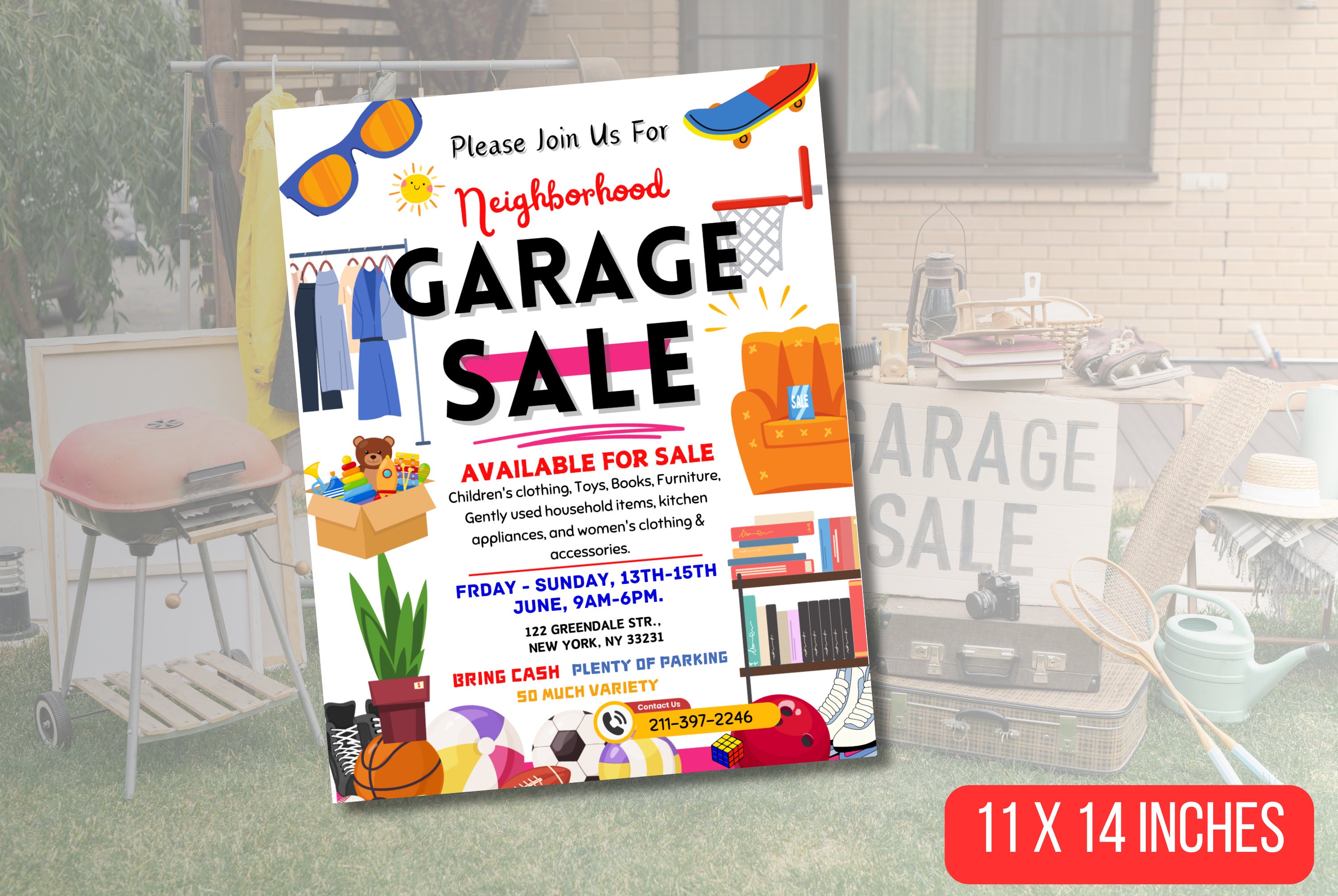 DOWNLOAD Garage Sale Flyer Template, Neighborhood Garage Sale Sign ...