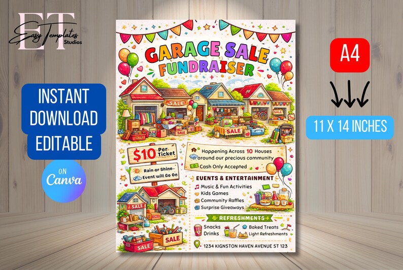 DOWNLOAD and Edit Garage Sale Flyer Template, Neighborhood Garage Sale ...