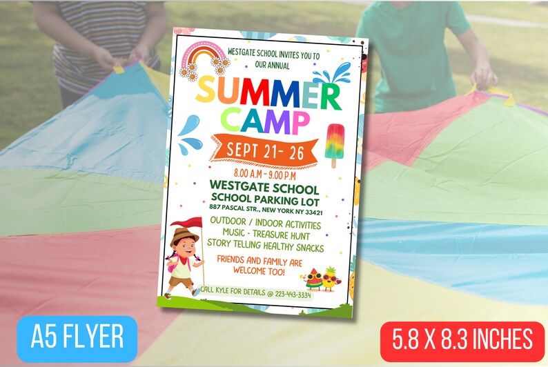 DOWNLOAD Summer Camp Invite, Summer Flyer, Printable Template Flyer ...