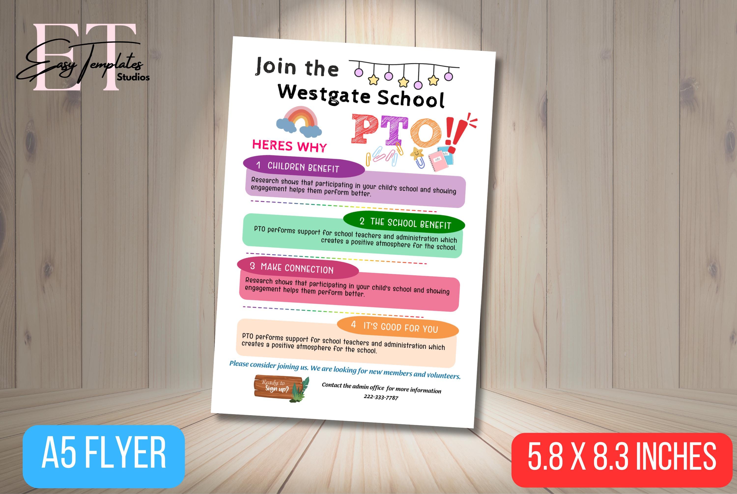 Download and Edit Why Join the PTA or PTO Flyer Template, School ...
