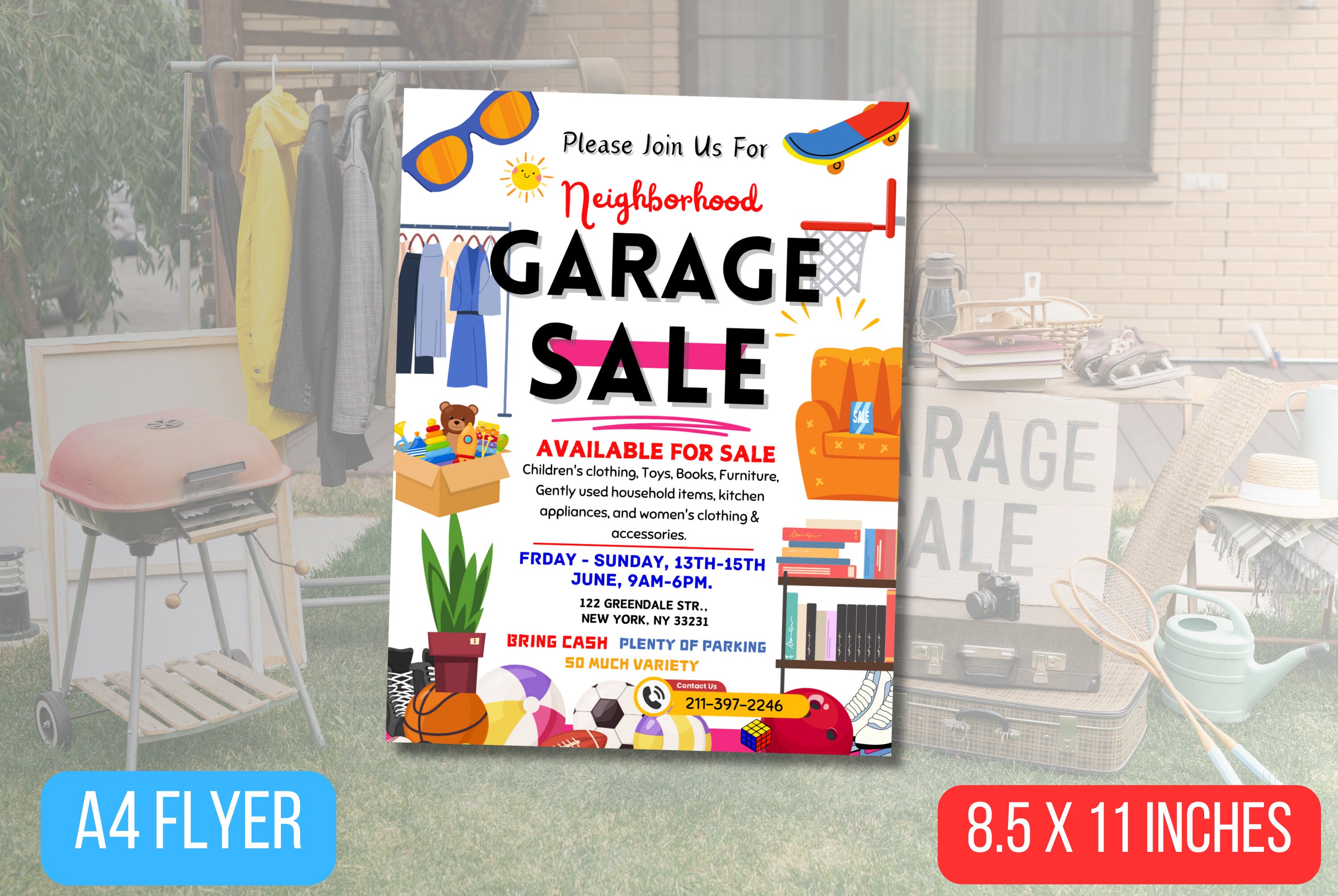 DOWNLOAD Garage Sale Flyer Template, Neighborhood Garage Sale Sign ...