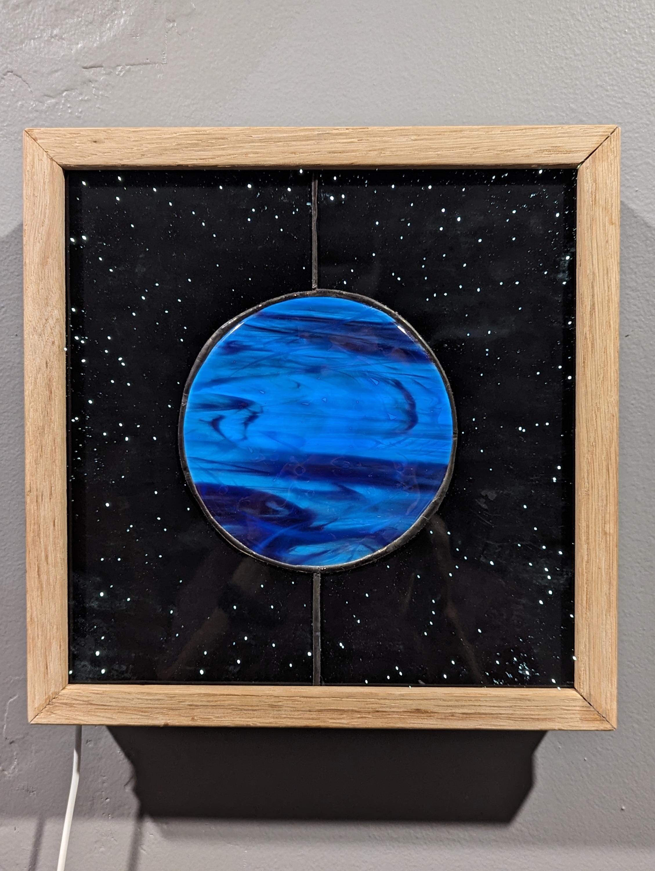 Neptune 10.75 Stained Glass Panel W/ Frame Wall Decor - Etsy