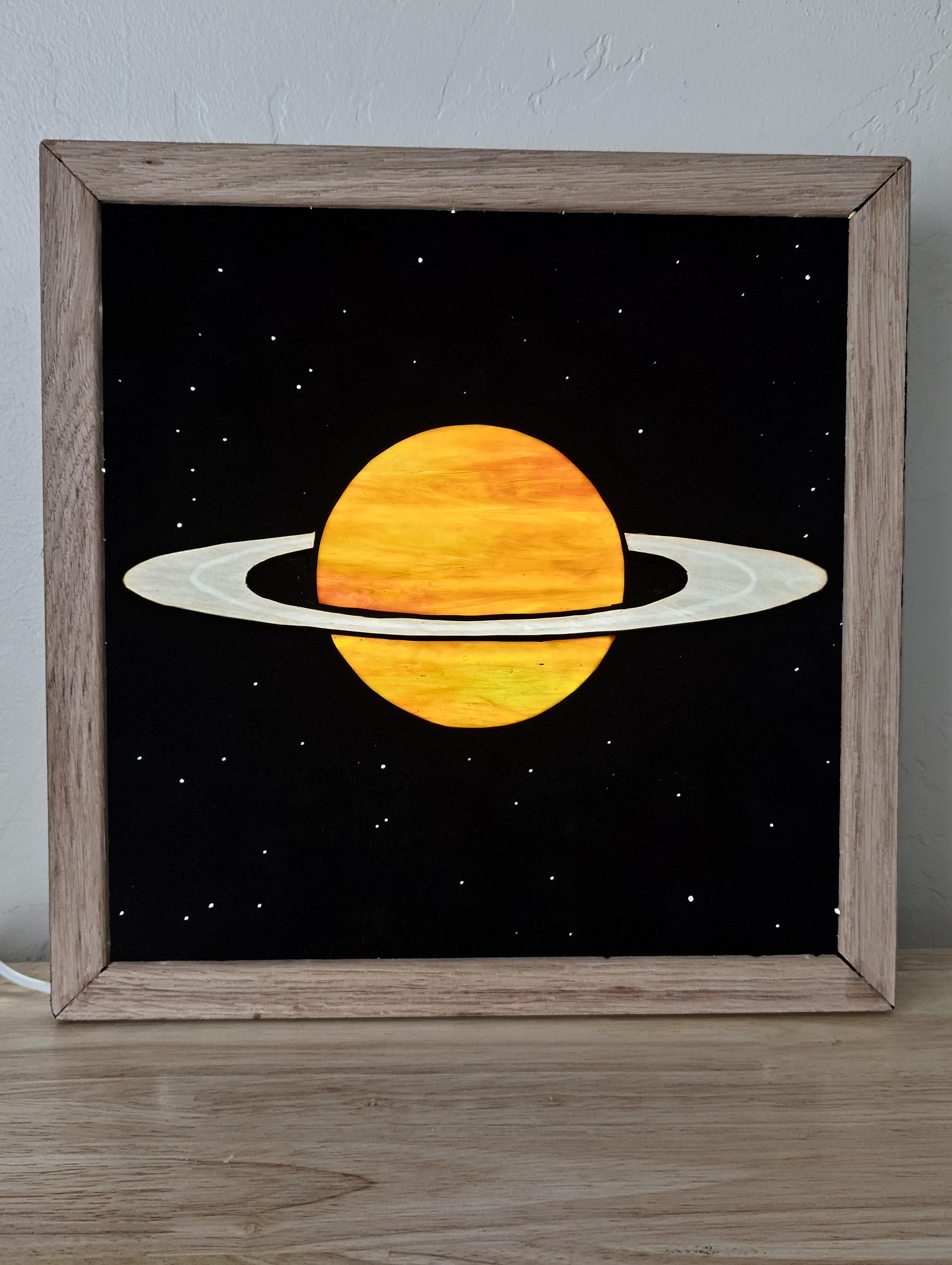 Saturn 10x10 Stained Glass Panel W/ Optional Light Box - Etsy
