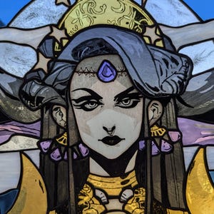 The Goddess Nyx 24x30in Stained Glass Panel - Etsy