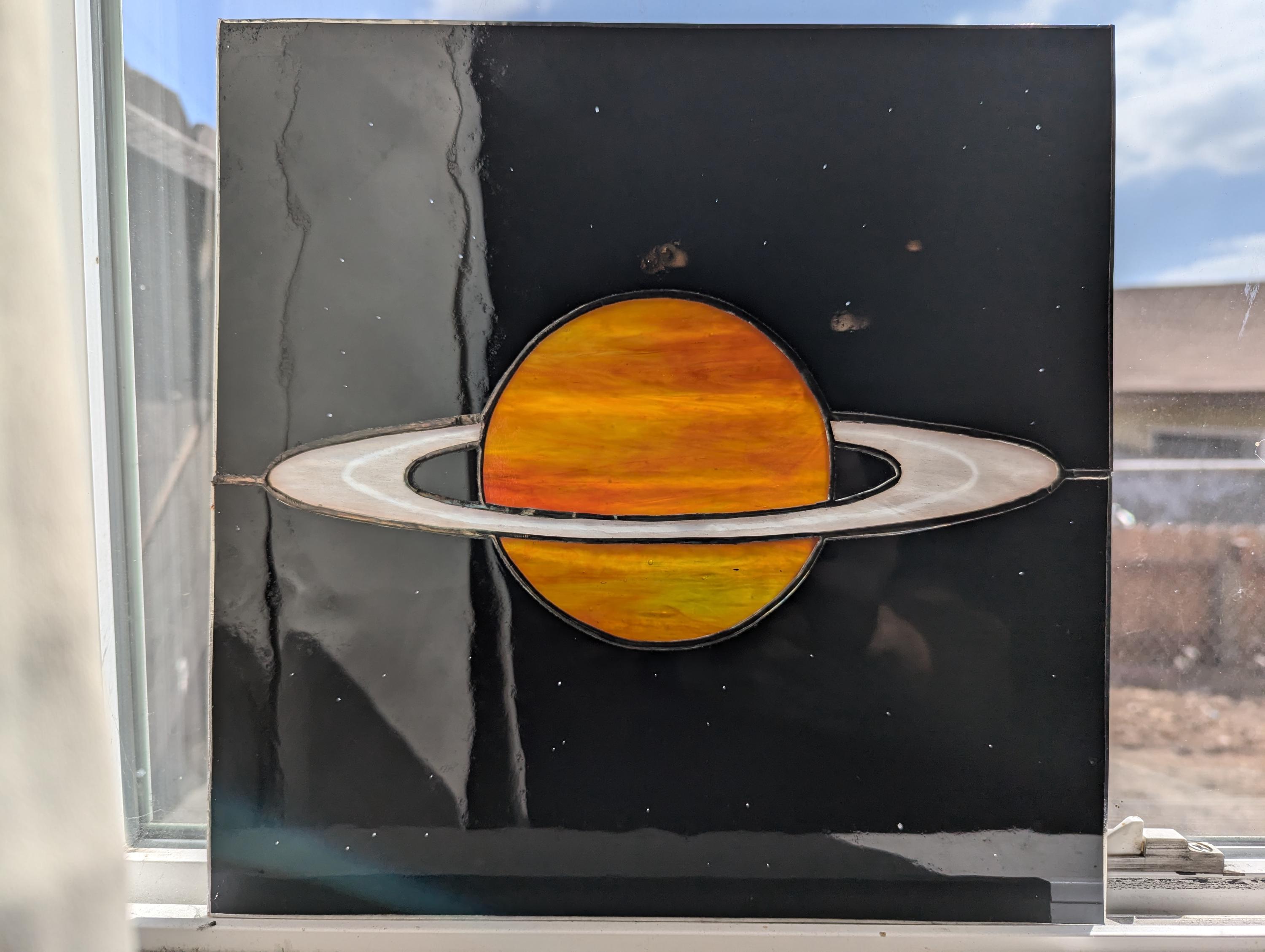 Saturn 10x10 Stained Glass Panel W/ Optional Light Box - Etsy