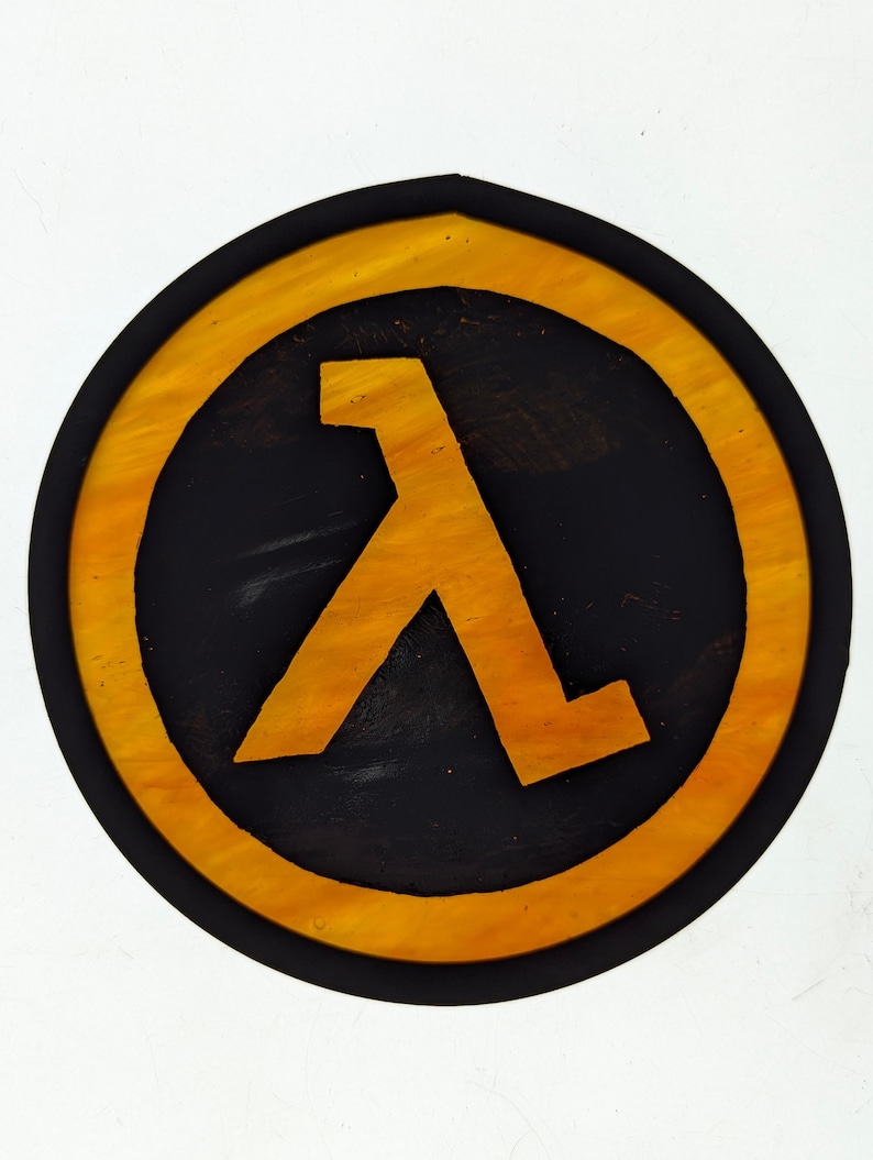 Orange Lambda 5" Round Stained Glass Panel - Etsy