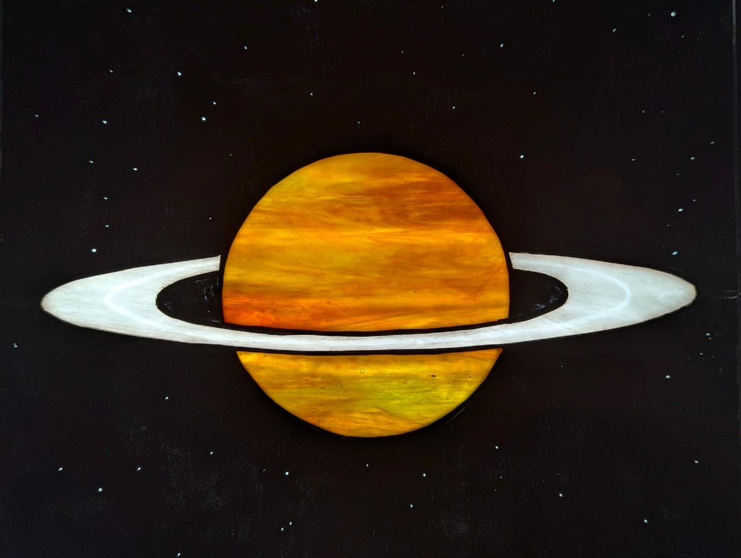 Saturn 10x10 Stained Glass Panel W/ Optional Light Box - Etsy
