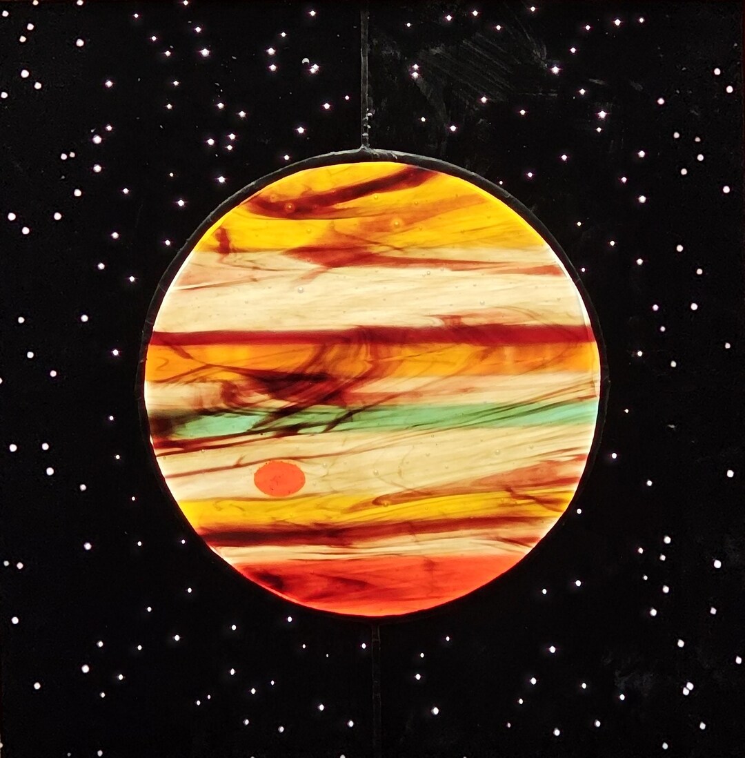 Jupiter Planet 10x10 Stained Glass Panel W/ Optional Light Box - Etsy