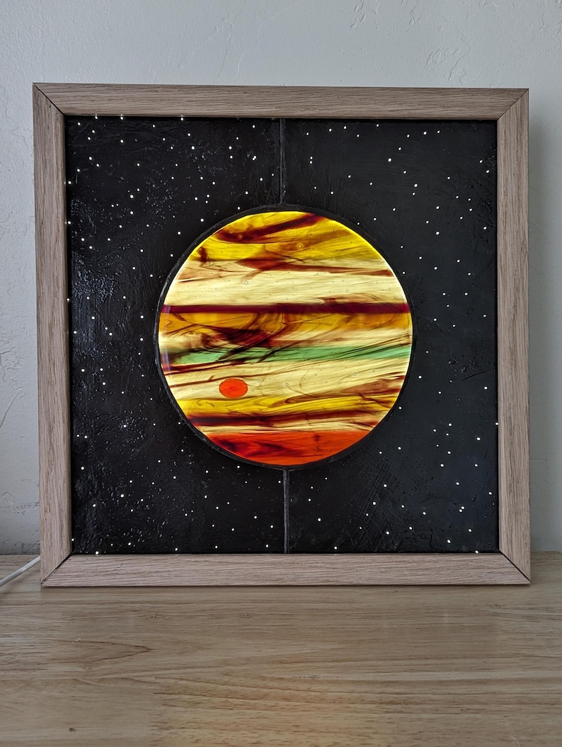 Jupiter Planet 10x10 Stained Glass Panel W/ Optional Light Box - Etsy