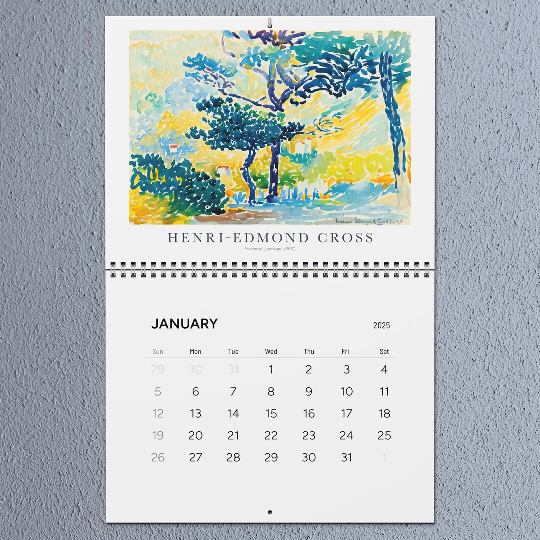 2025 Wall Calendar Cheerful Impressionist Watercolor Landscapes, Henri ...
