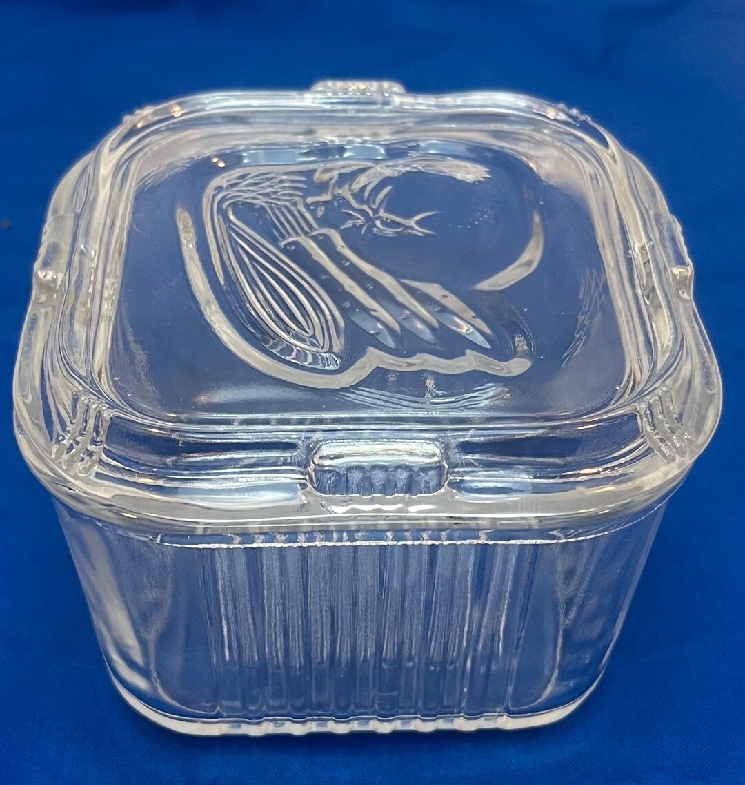 Vintage Ribbed Clear Glass Refrigerator Container - Etsy