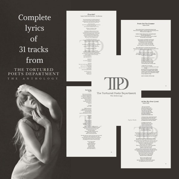 Ttpd Lyrics Pdf - Etsy