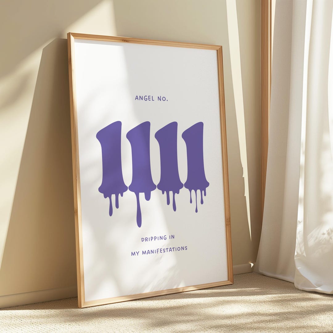 1111 Angel Number - Instant Digital Art Download - Purple Colour Home ...