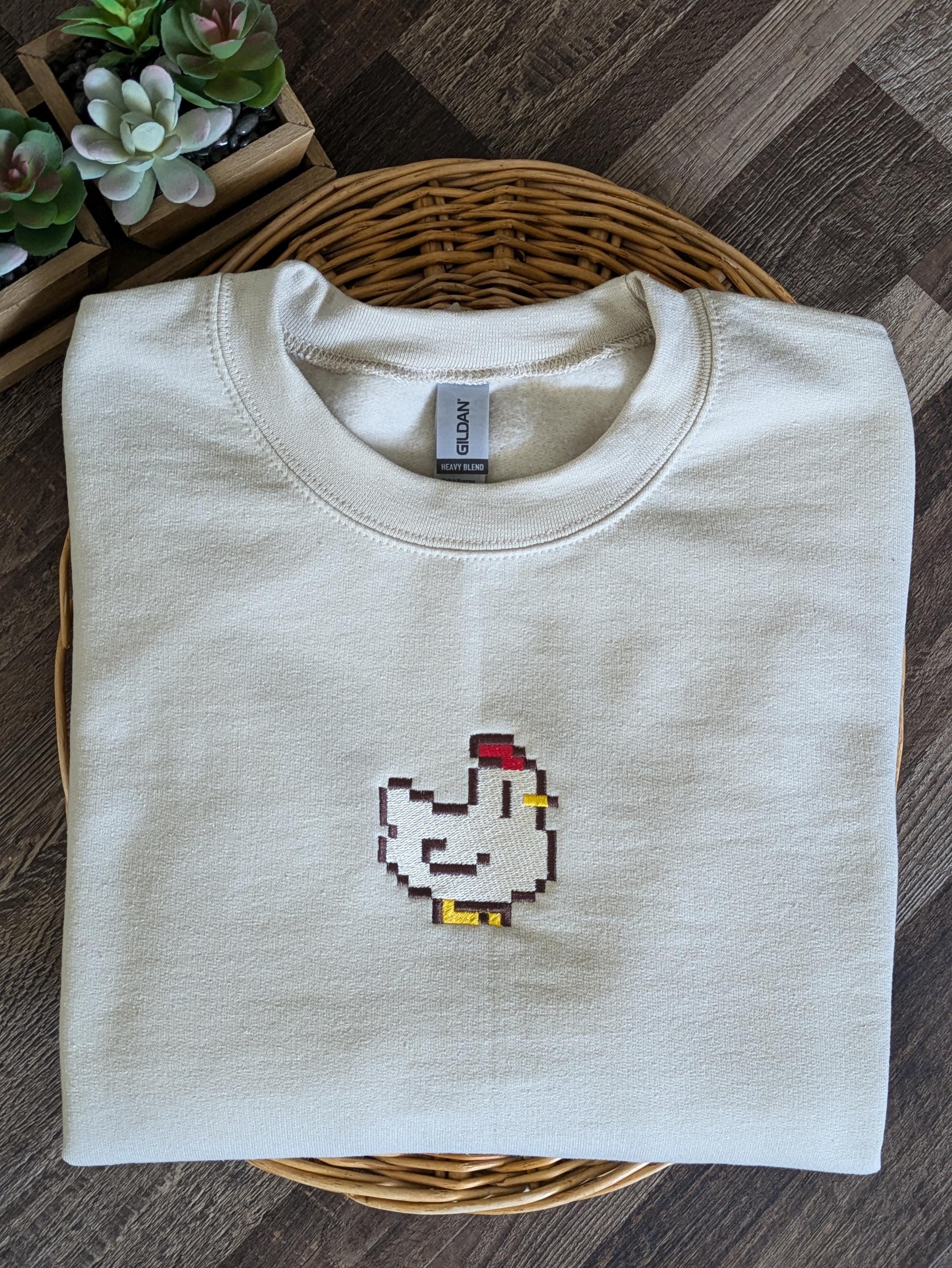 Stardew Valley Chicken Pixel Art Crewneck, Gaming Sweater, Gamer Gift ...