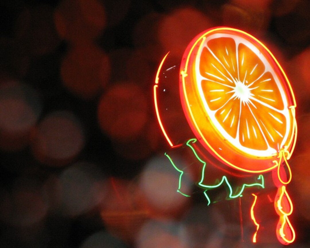 Kitchen Decor Food Photo Orange Art Neon Sign Pumpkin Vintage - Etsy