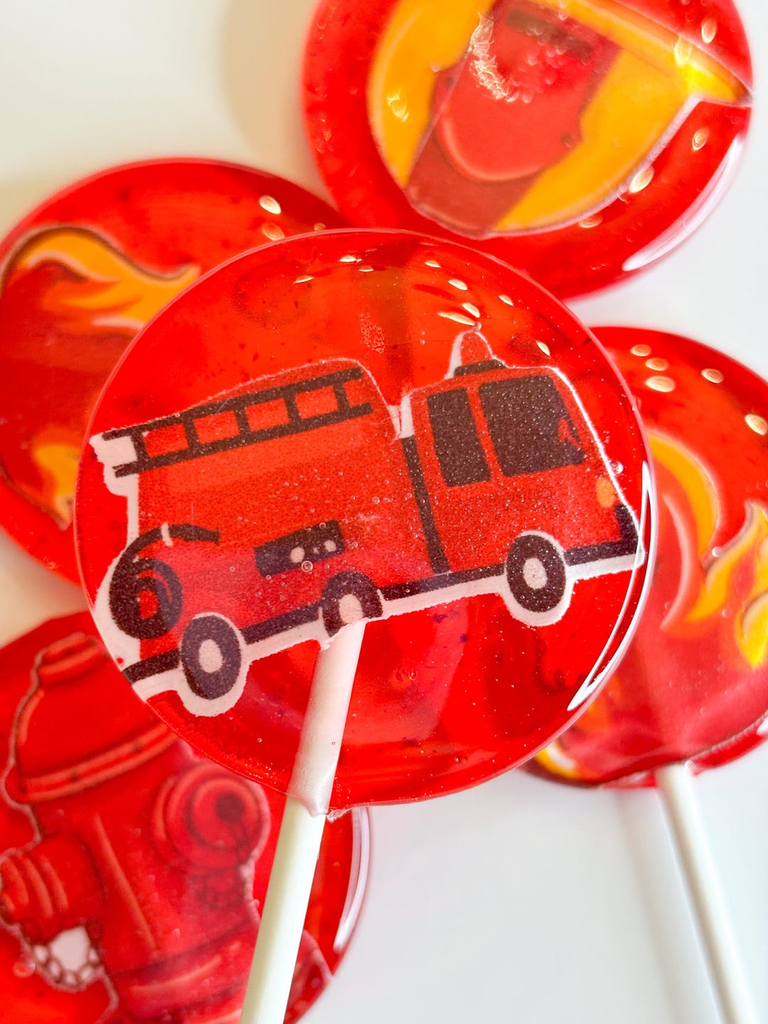 Firefighter Lollipops, Firefighter Birthday Lollipop, Firefighter Party ...