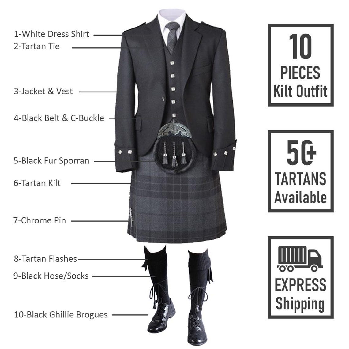 Scottish Wedding Argyle Kilt Jacket Outfit Handmade Vintage Mens ...