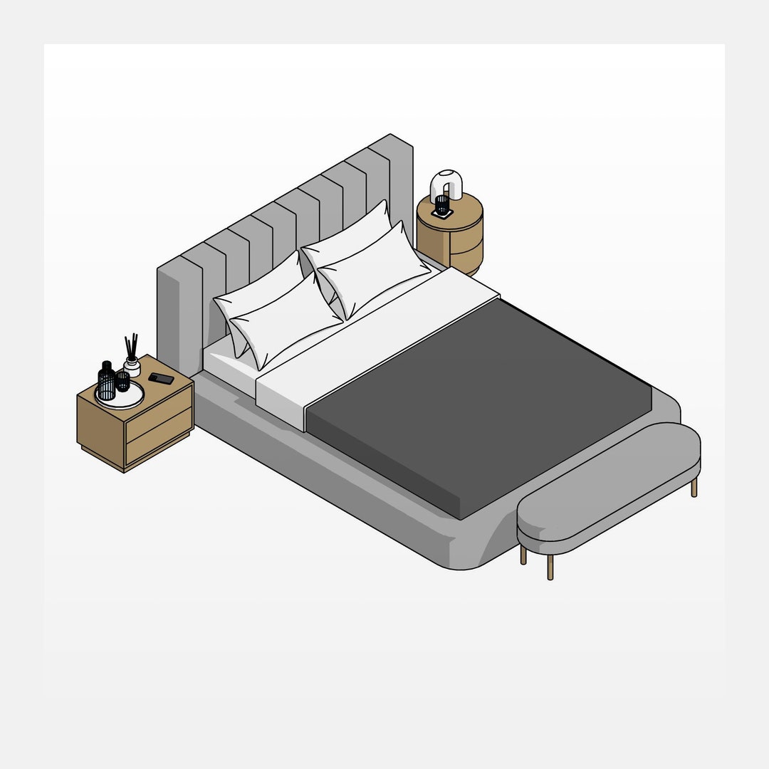 Bed Revit Families for Interior Designers - Etsy