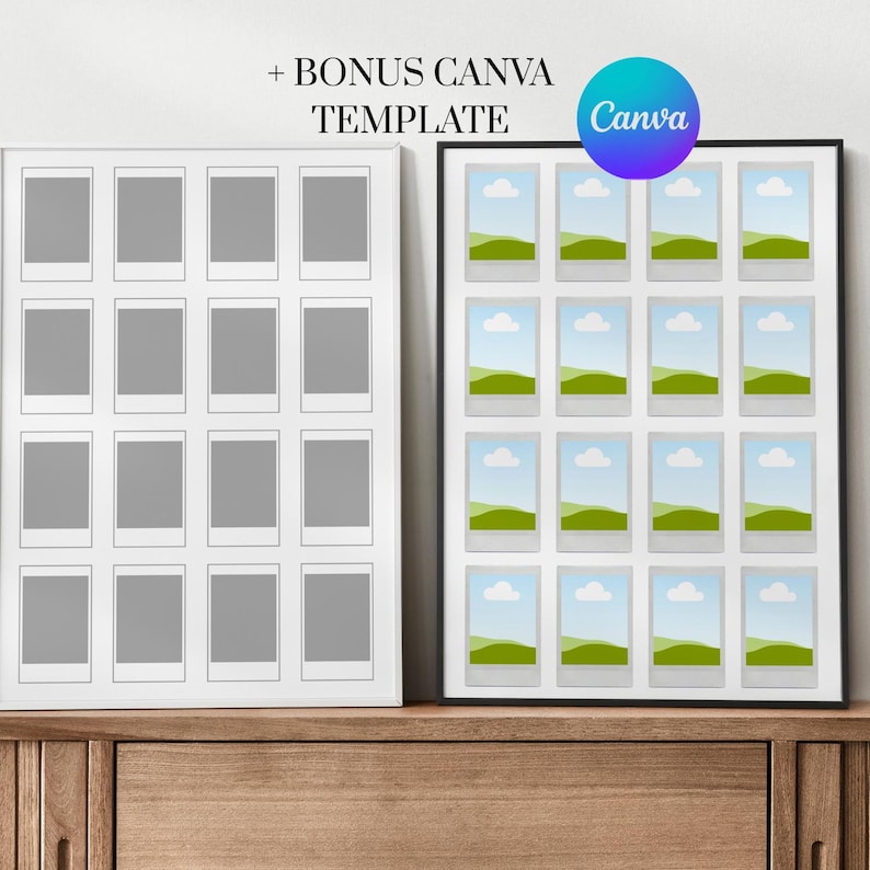 Instax Mini Photo Collage Template - Canva Editable Guide - Wedding ...