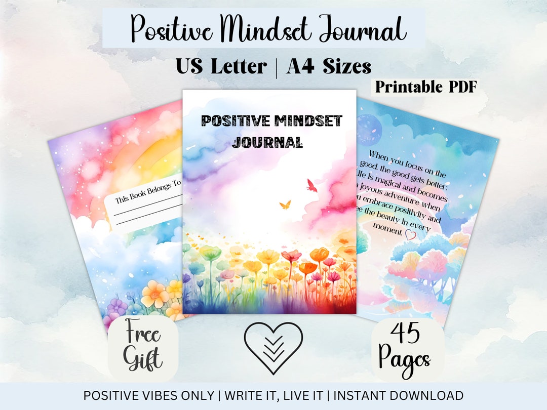 Positive Mindset Journal, A Printable Mindfulness Planner to Inspire ...