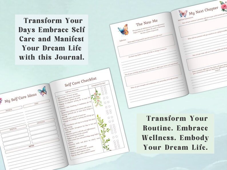 Printable Dream Life Journal, Manifestation and Self Care Workbook - Etsy