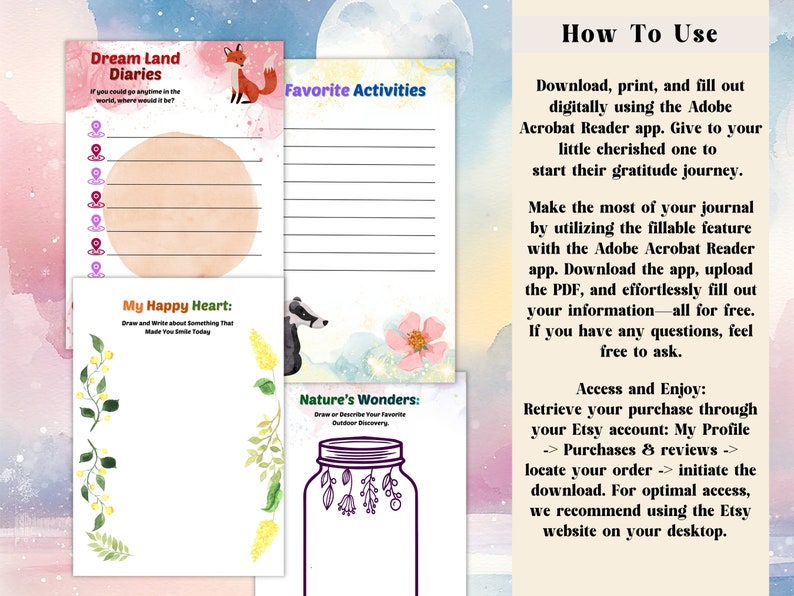 Gratitude Journal Kids Edition, Daily Mindfulness Worksheets, Fun Self ...