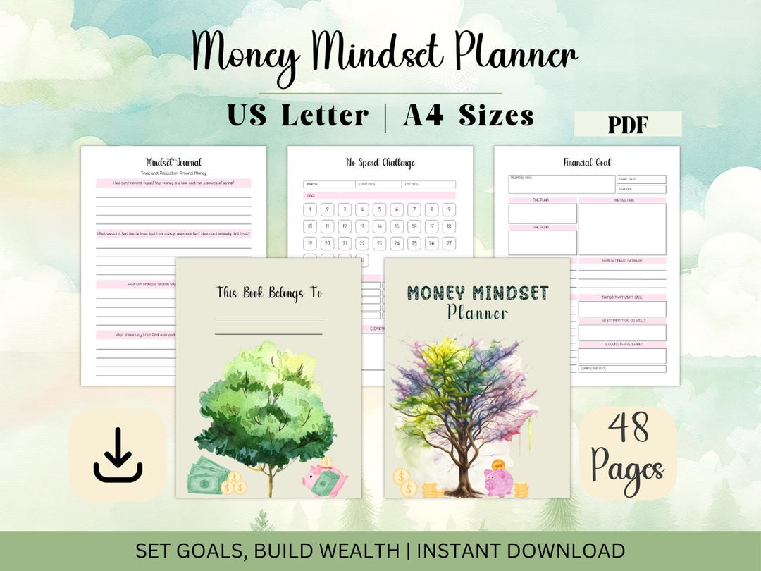 Money Mindset Journal, Financial Success Workbook, Budget Organizer and ...