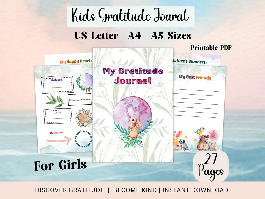 Gratitude Journal Kids Edition, Daily Mindfulness Worksheets, Fun Self ...