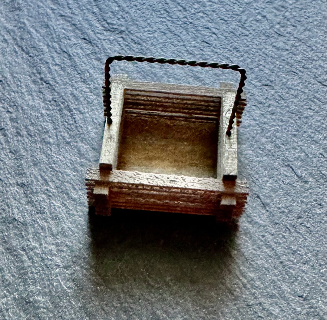 Vintage IGMA Artisan 1:12 Scale Al Chandronnait Wooden Slat Basket With ...