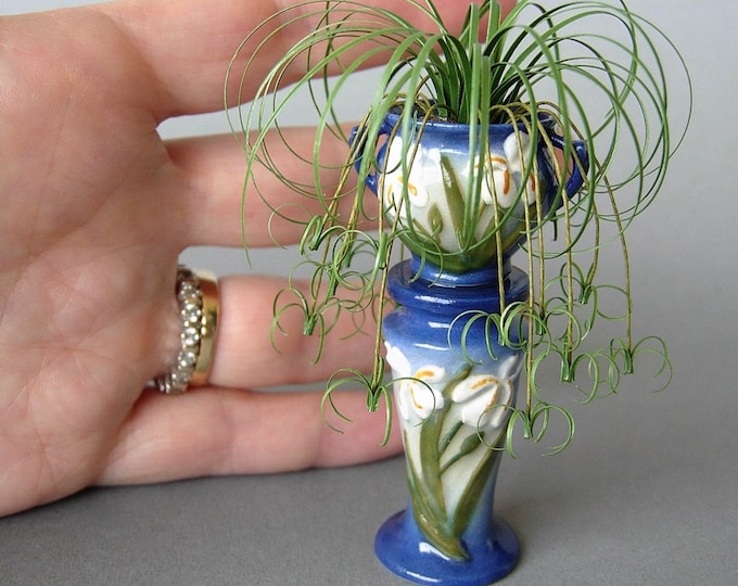Miniature Spider Plant in Repro Roseville Jardiniere - Etsy