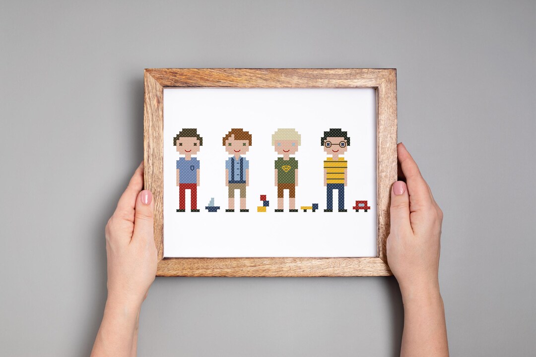 Kids Portrait Cross-stitch PDF Pattern, Personalized Birthday Gift Idea ...