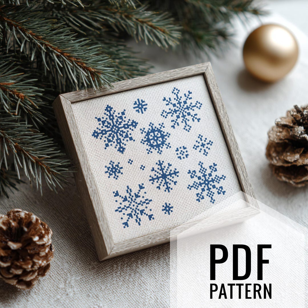 Snowflake Cross Stitch Pattern PDF, Winter Snowflake Embroidery ...