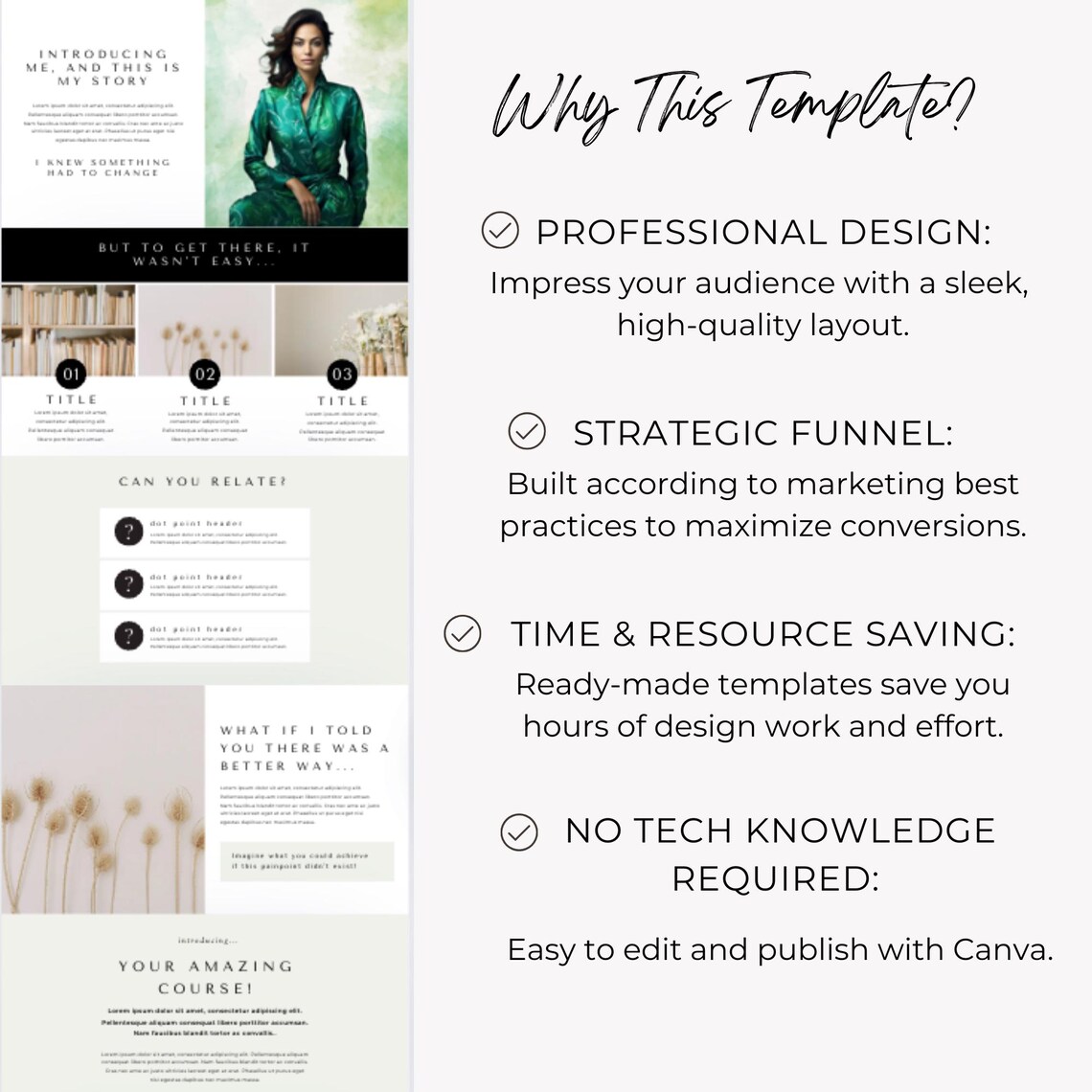 Course Sales Page Canva Template for Coaches & Course Creators ...