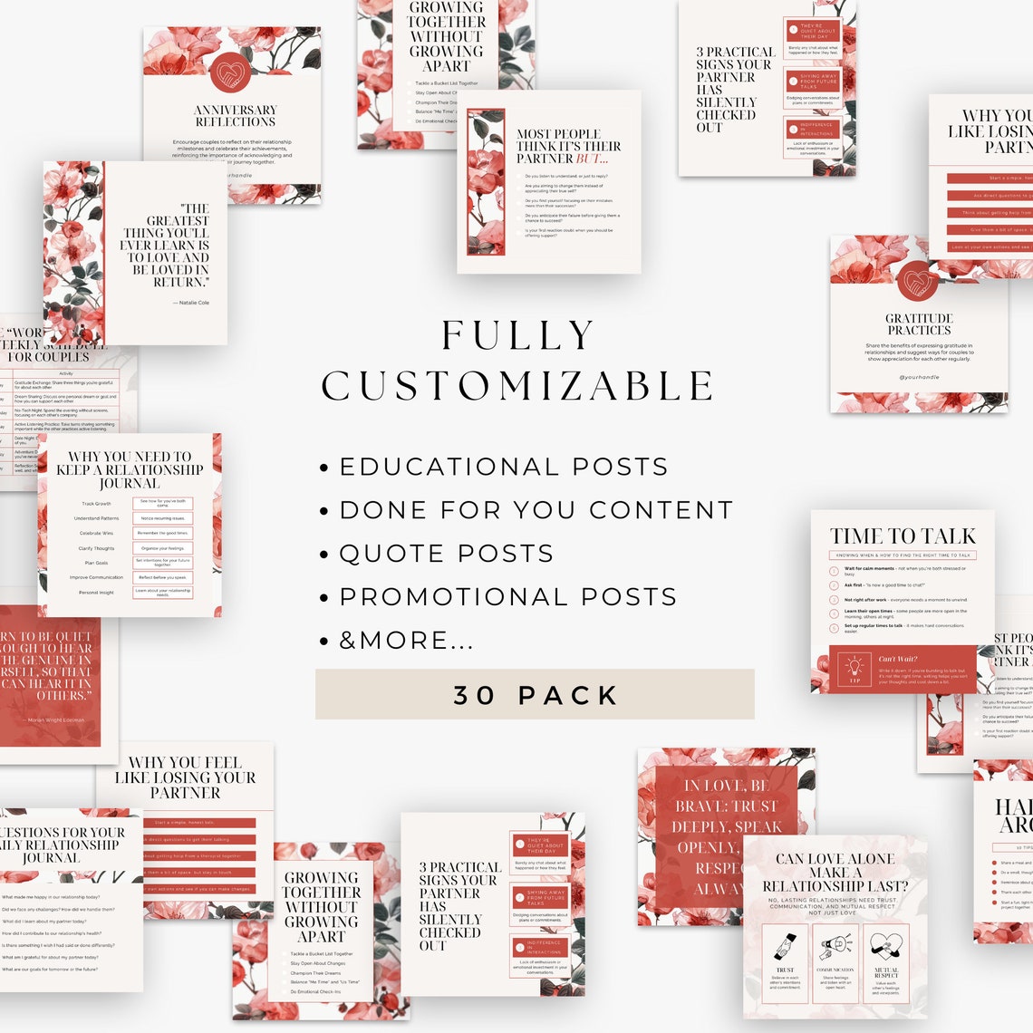 Relationship Instagram Templates | Editable Canva Social Media Posts ...