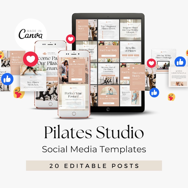 Pilates Instructor Instagram Templates | Pilates Studio Social Media ...
