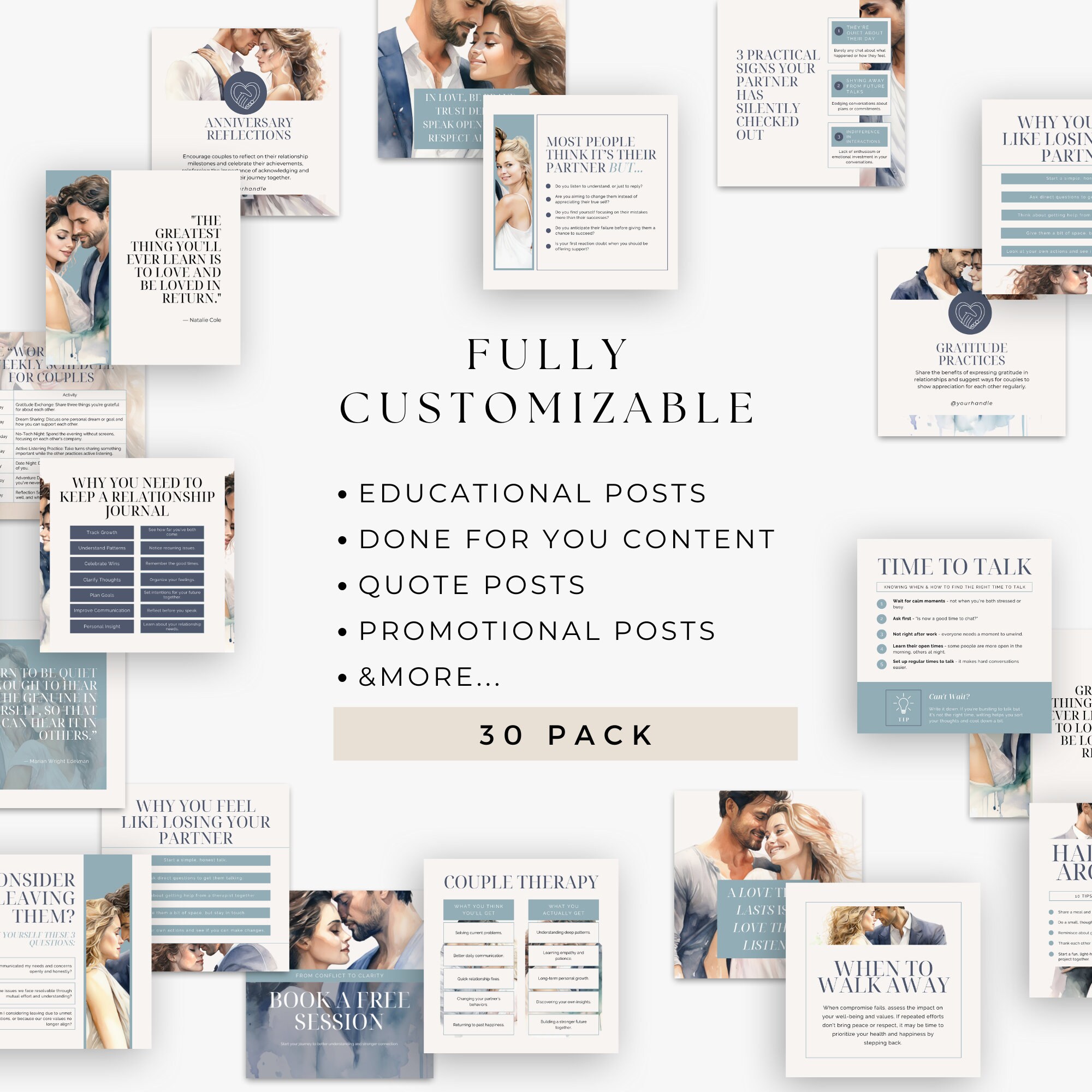 Relationship Instagram Templates | Editable Canva Social Media Posts ...