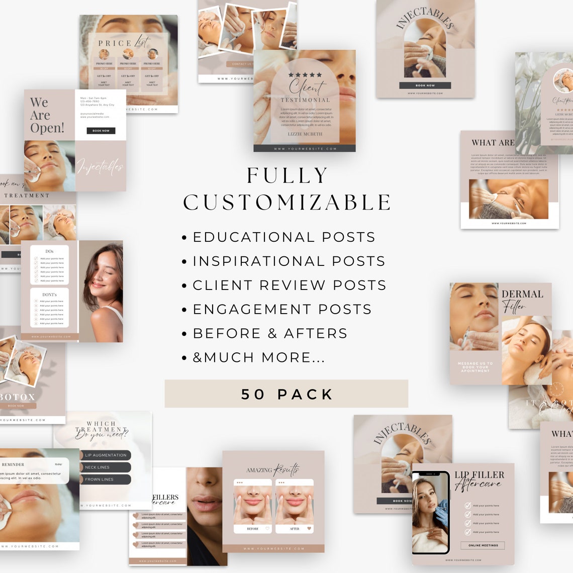Plastic Surgery Instagram Template | Med Spa, Cosmetic Procedure, Lip ...