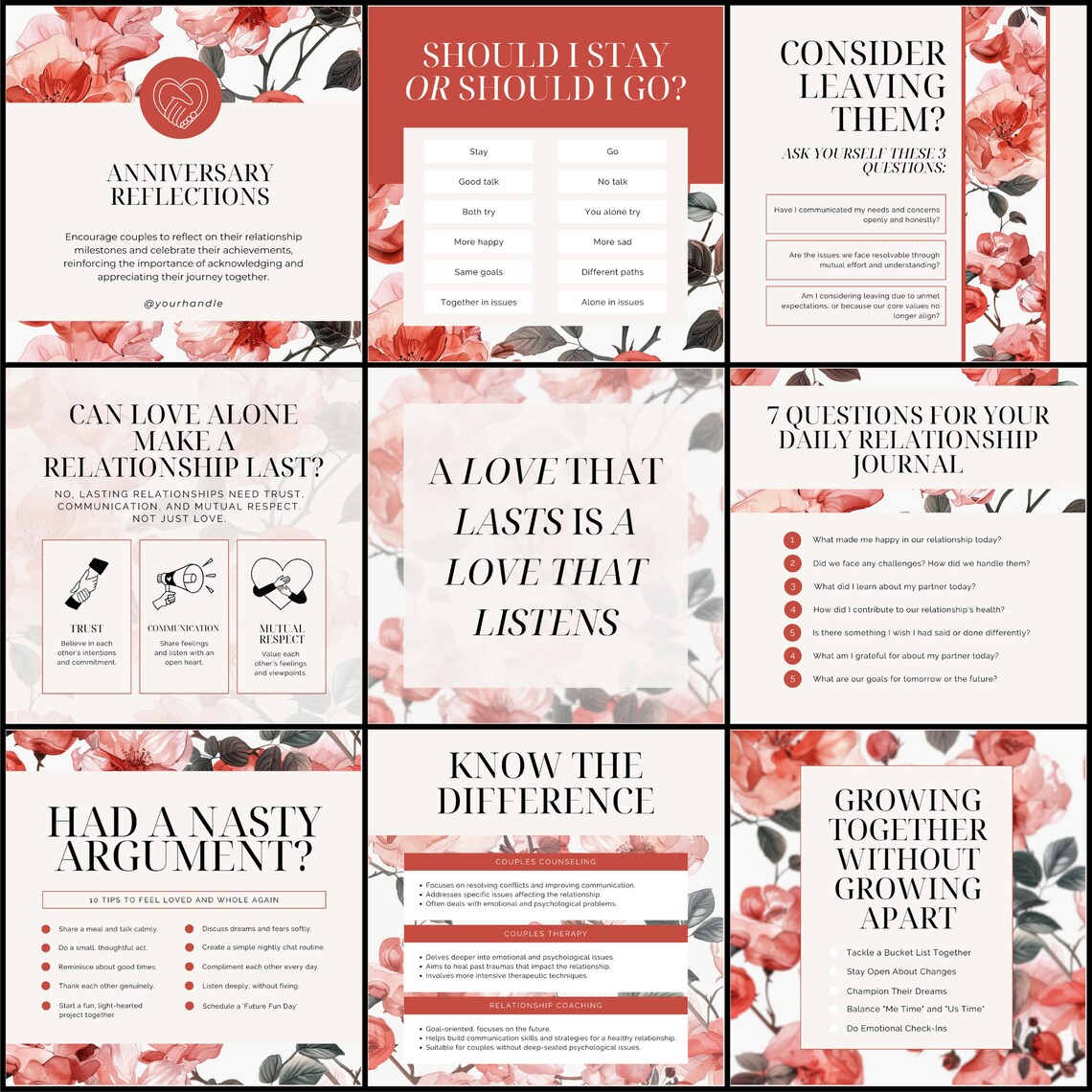 Relationship Instagram Templates Editable Canva Social Media Posts ...