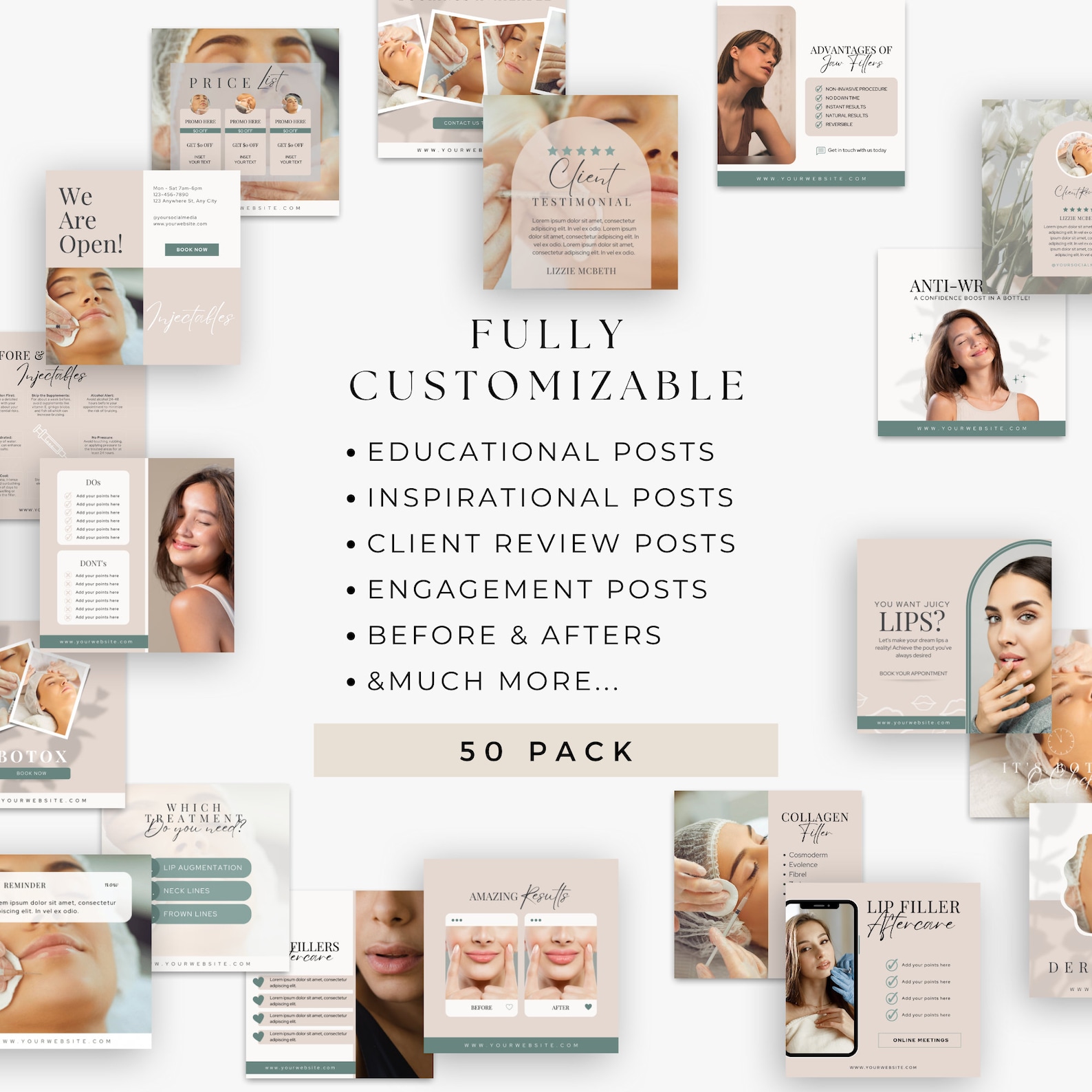 Plastic Surgery Instagram Template | Med Spa, Cosmetic Procedure, Lip ...