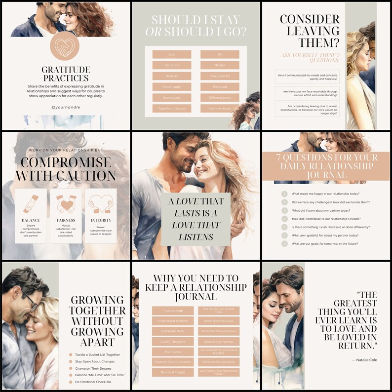 Relationship Instagram Templates Editable Canva Social Media Posts ...