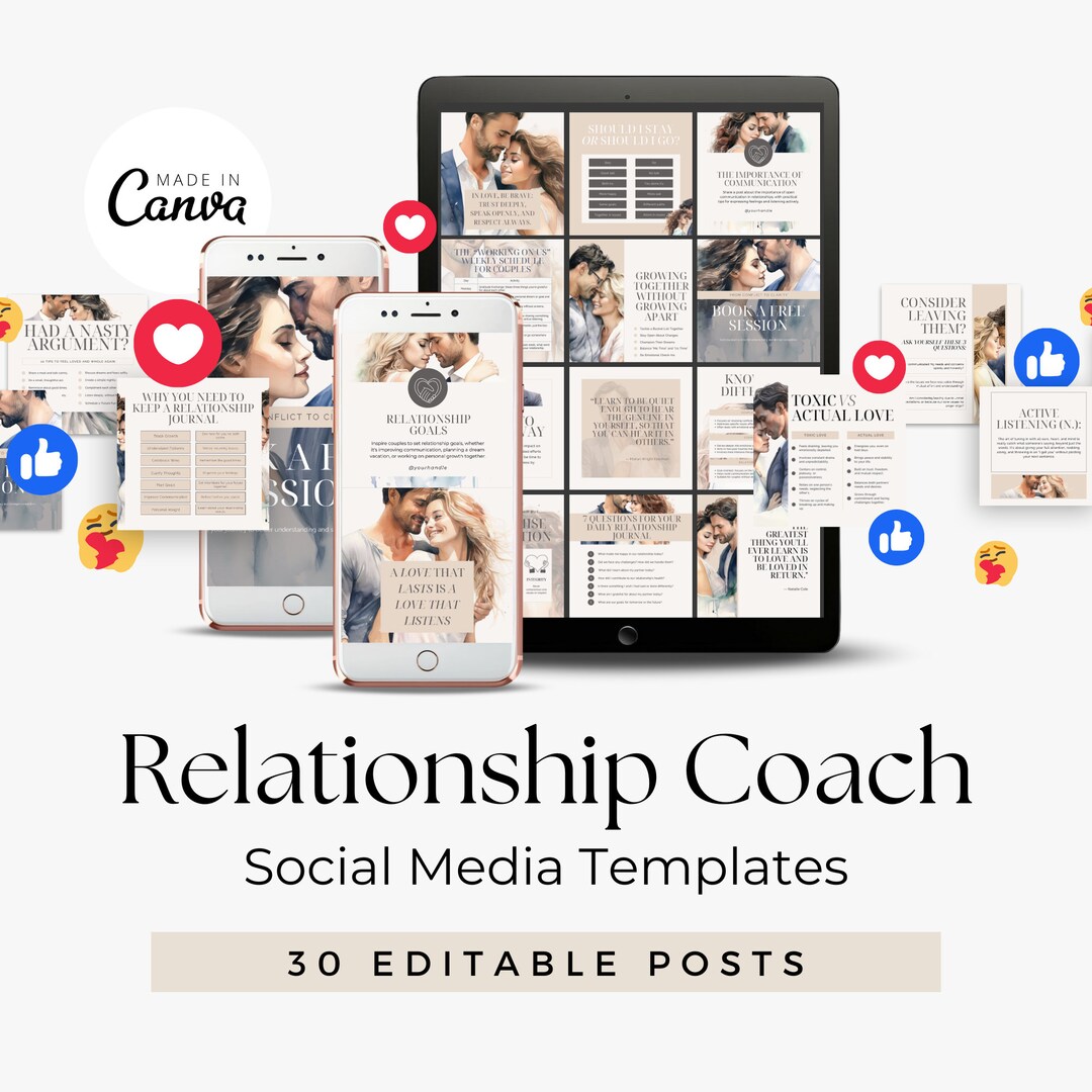 Relationship Instagram Templates | Editable Canva Social Media Posts ...