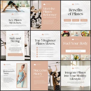 Pilates Instructor Instagram Templates | Pilates Studio Social Media ...