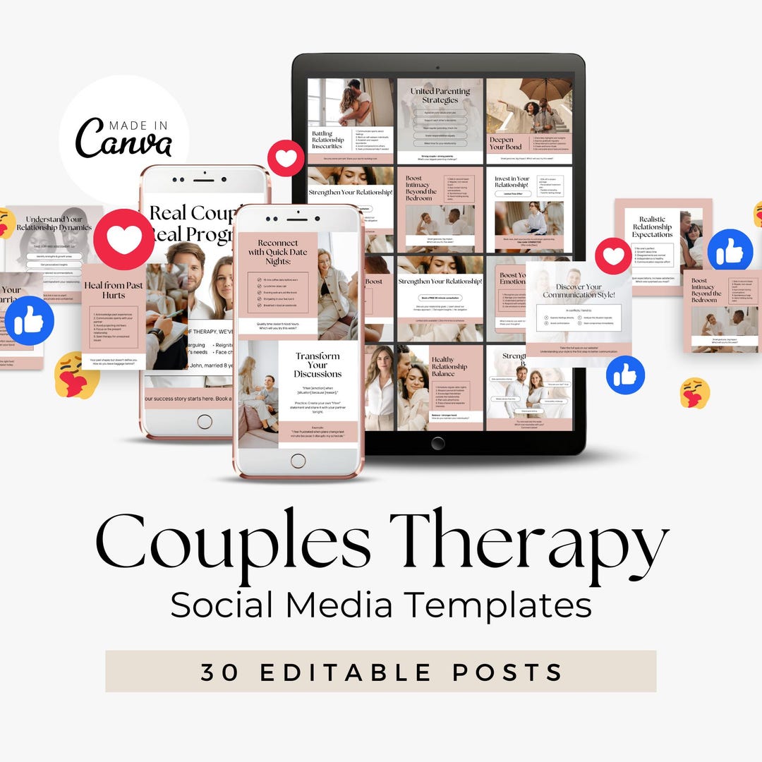 Social Media Templates for Couples Therapy | Relationship Coach ...