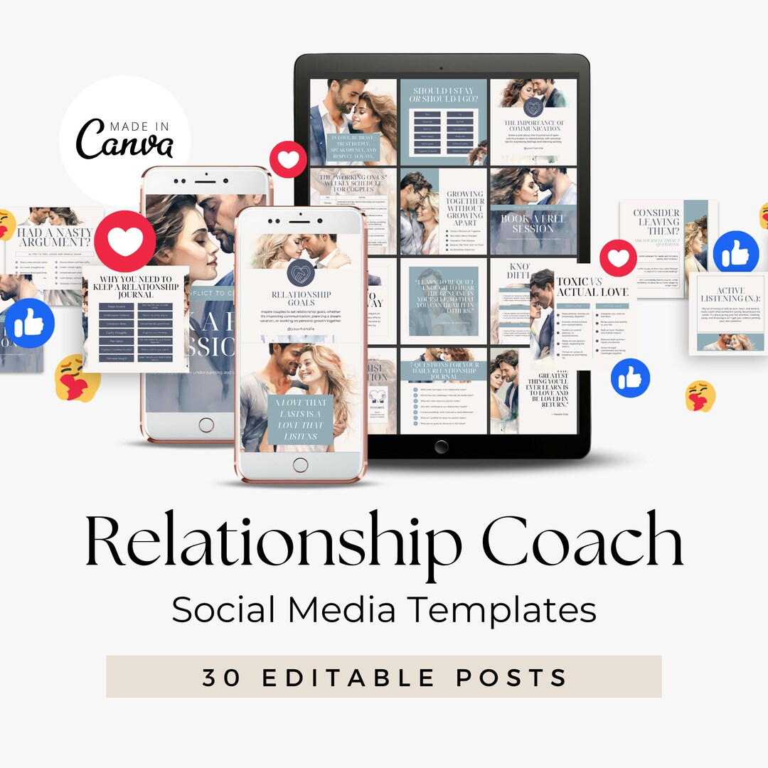 Relationship Instagram Templates | Editable Canva Social Media Posts ...