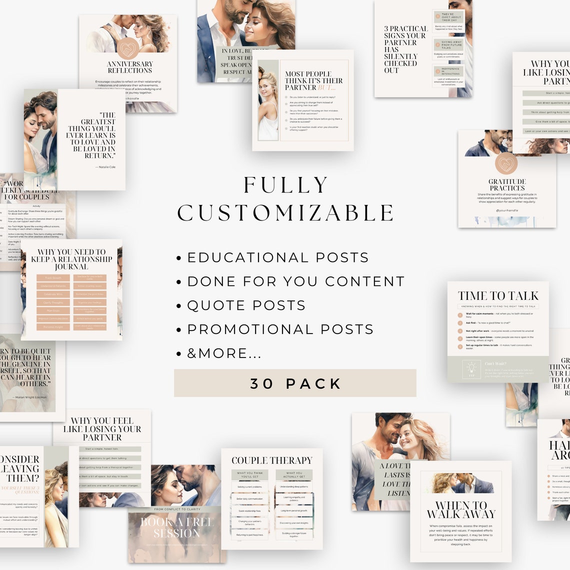 Relationship Instagram Templates | Editable Canva Social Media Posts ...