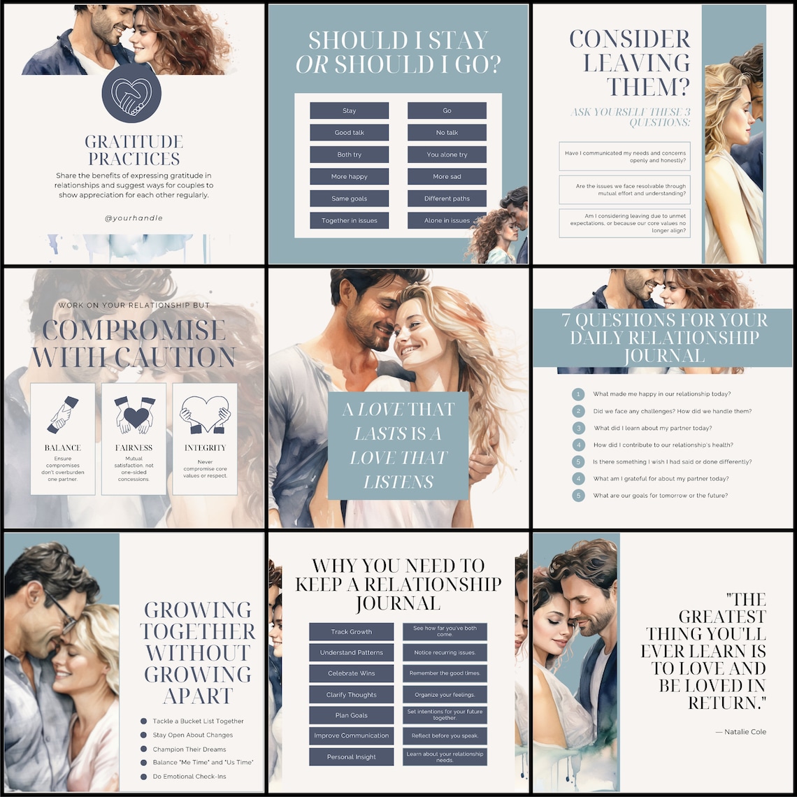 Relationship Instagram Templates | Editable Canva Social Media Posts ...
