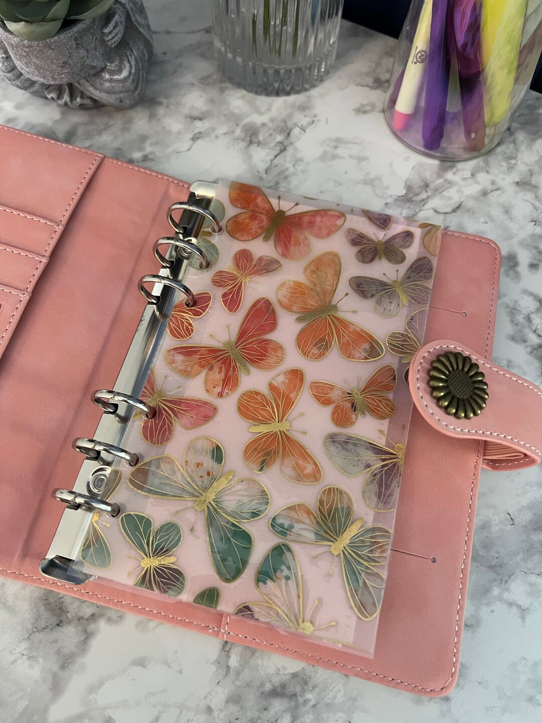 Binder Dashboard - Multicolor Butterflies - A6 - Etsy