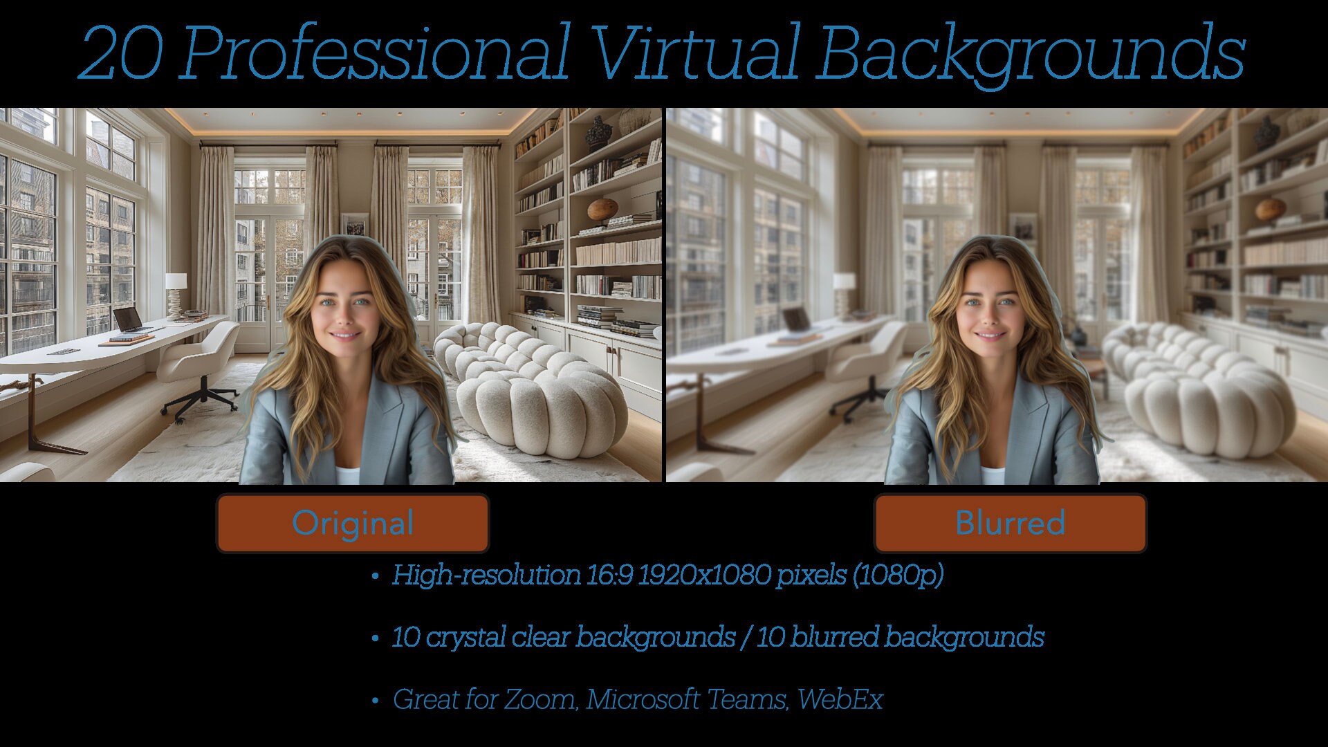 20 Virtual Backgrounds Modern Study Zoom Background Microsoft Teams ...